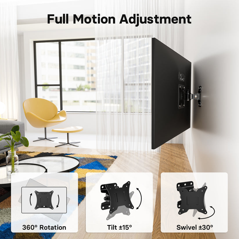 BONTEC TV Wall Mount Bracket for Most 13-30 inch LCD LED Screens, Full