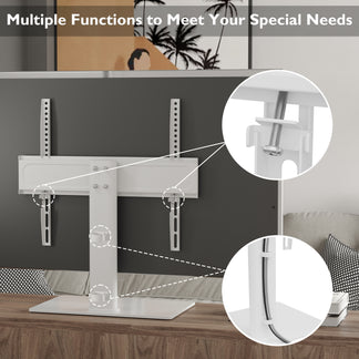 BONTEC Universal Table Top Pedestal TV Stand with Bracket for 26”-55”