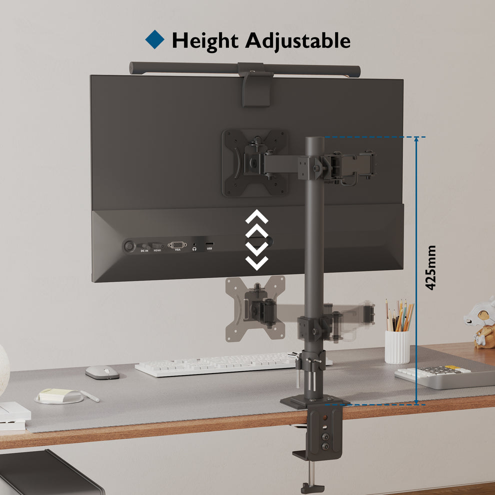 BONTEC Single Monitor Arm Desk Mount for 13-32 inch LCD LED Screens
