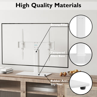 BONTEC Universal Table Top Pedestal TV Stand with Bracket for 26”-55”
