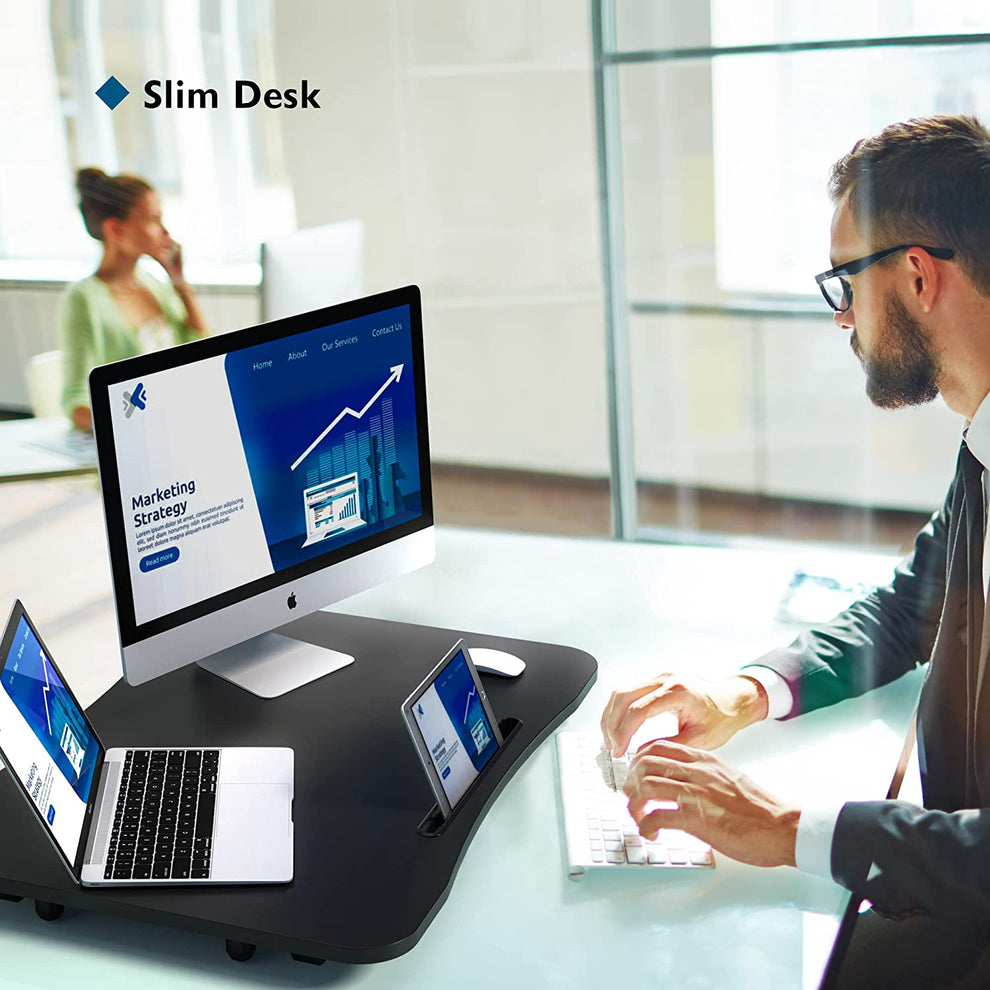 BONTEC Standing Desk Converter 65x47cm, Height Adjustable Sit Stand de