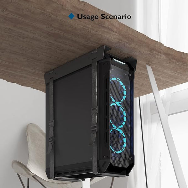 BONTEC Under Desk PC CPU Holder Straps Computer Tower Mount Bracket Of