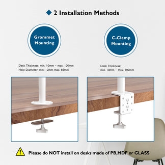 BONTEC Ergonomic Dual Monitor Stand for 13-27 inch LCD LED PC Screens