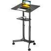 BONTEC Mobile Standing Laptop Desk Converter, Sit Stand Desk with Whee