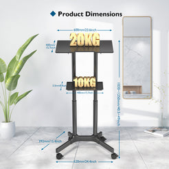 BONTEC Mobile Standing Laptop Desk Converter, Sit Stand Desk with Whee
